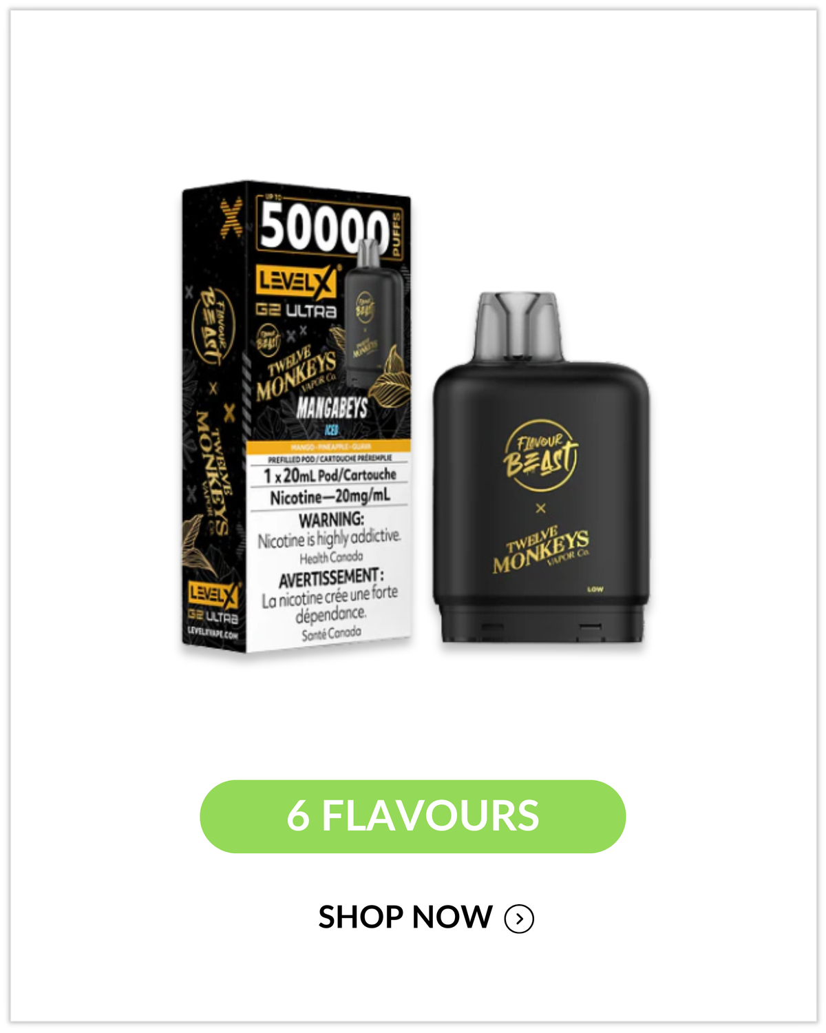 Level X Flavour Beast G2 Ultra x Twelve Monkeys Pods — Fat Panda Manitoba
