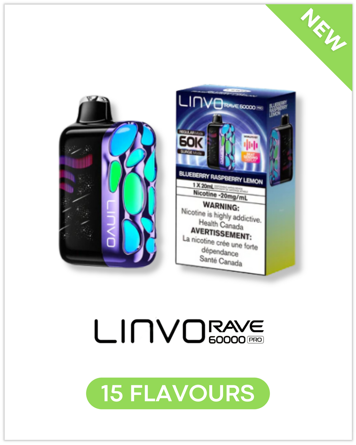 Linvo Rave 60K Pro Disposables — Fat Panda Manitoba