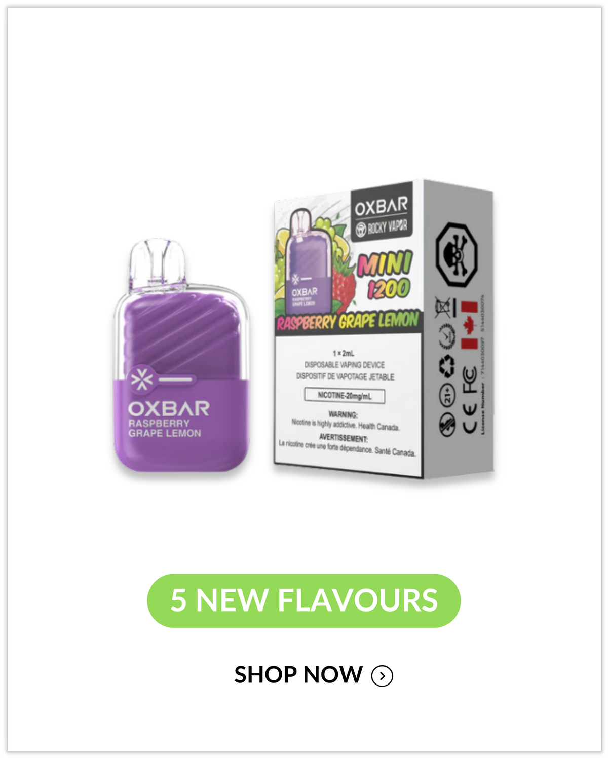 Rocky Vapor OXBAR Mini 1200 Disposables — Fat Panda Manitoba