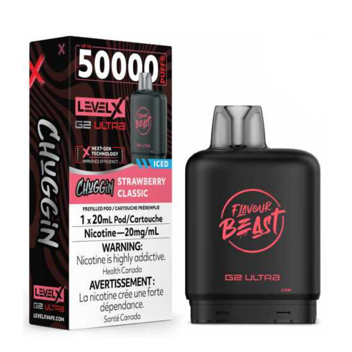 Level X Flavour Beast G2 Ultra - Chuggin' Strawberry Classic Iced 20mg ...