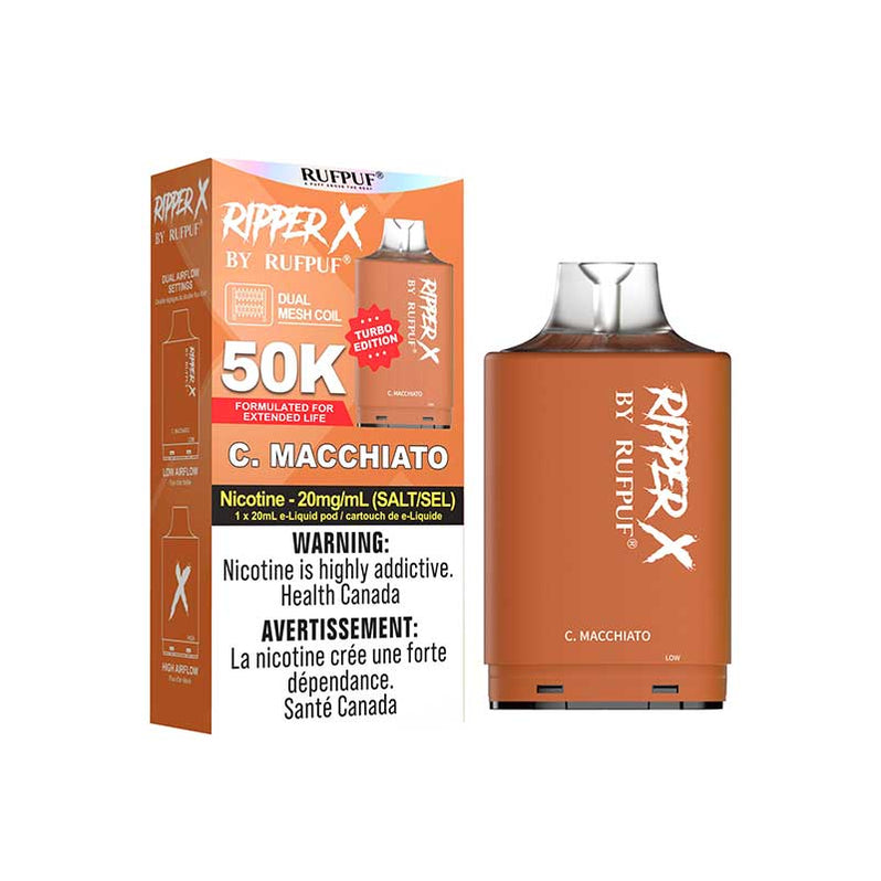 RIPPER X by RUFPUF 50K Pod - C. Macchiato 20mg — Fat Panda Manitoba