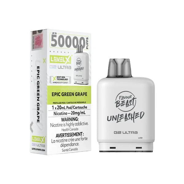 Level X Flavour Beast Unleashed G2 Ultra - Epic Green Grape 20mg — Fat ...