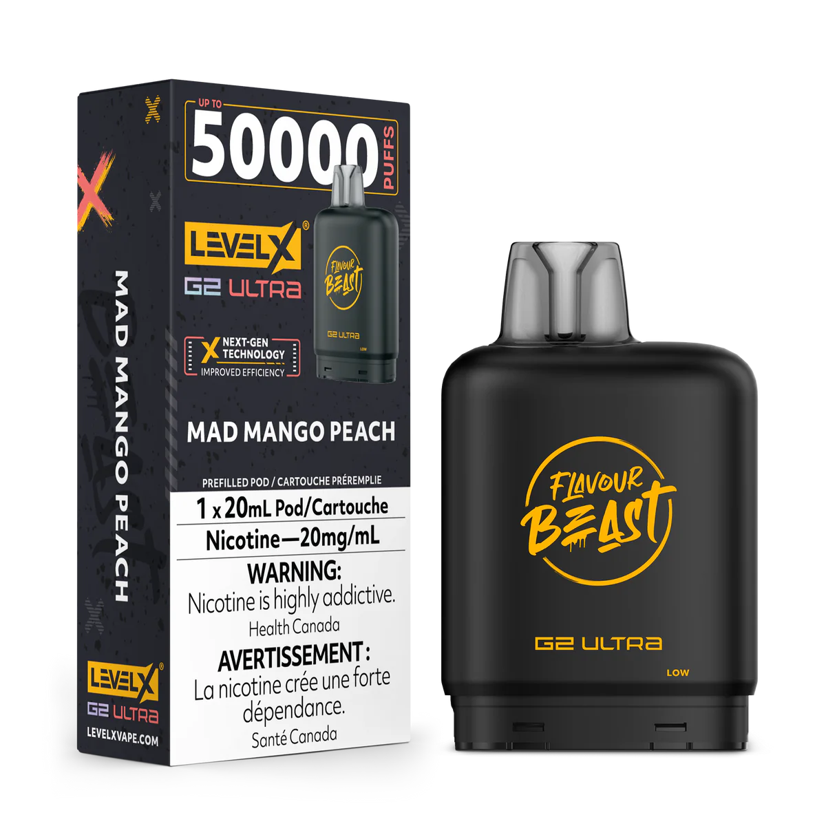 Level X Flavour Beast G2 Ultra - Mad Mango Peach 20mg — Fat Panda Manitoba