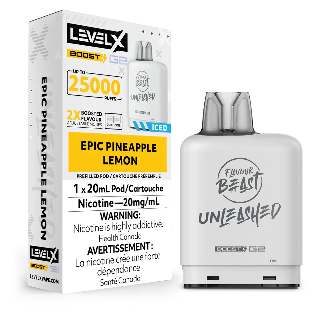 Level X Flavour Beast Unleashed Boost G2 - Epic Pineapple Lemon 20mg ...