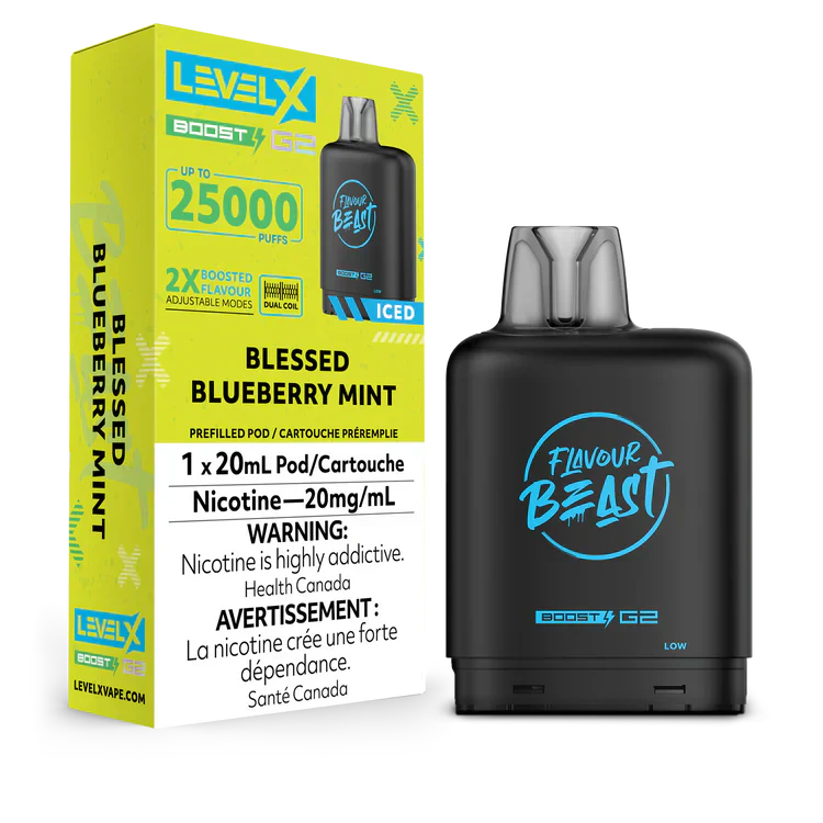 Level X Flavour Beast Boost G2 - Blessed Blueberry Mint 20mg — Fat ...