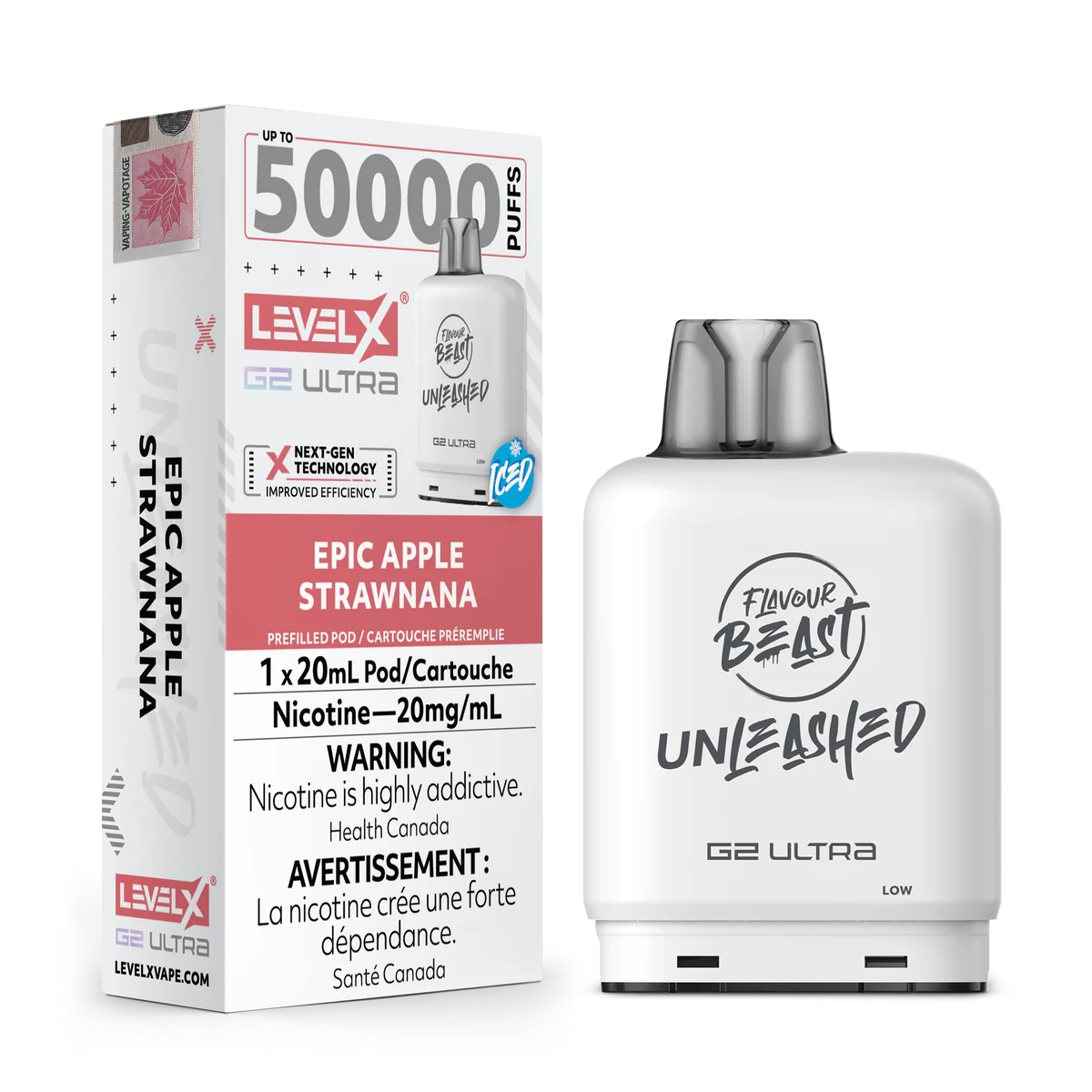 Level X Flavour Beast Unleashed G2 Ultra - Apple Strawnana Iced 20mg ...