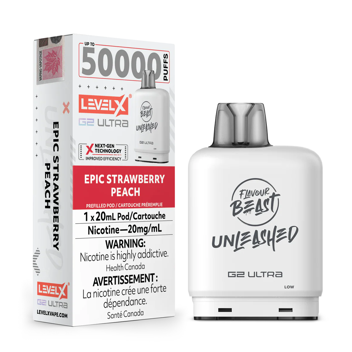 Level X Flavour Beast Unleashed G2 Ultra - Strawberry Peach 20mg — Fat ...