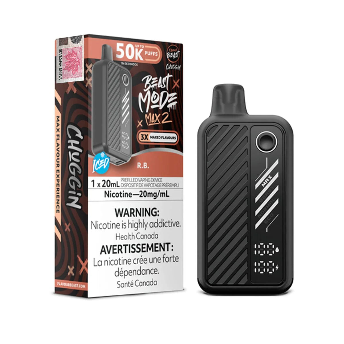 Flavour Beast Beast Mode Max 2 Disposable - R.B. 20mg — Fat Panda Manitoba