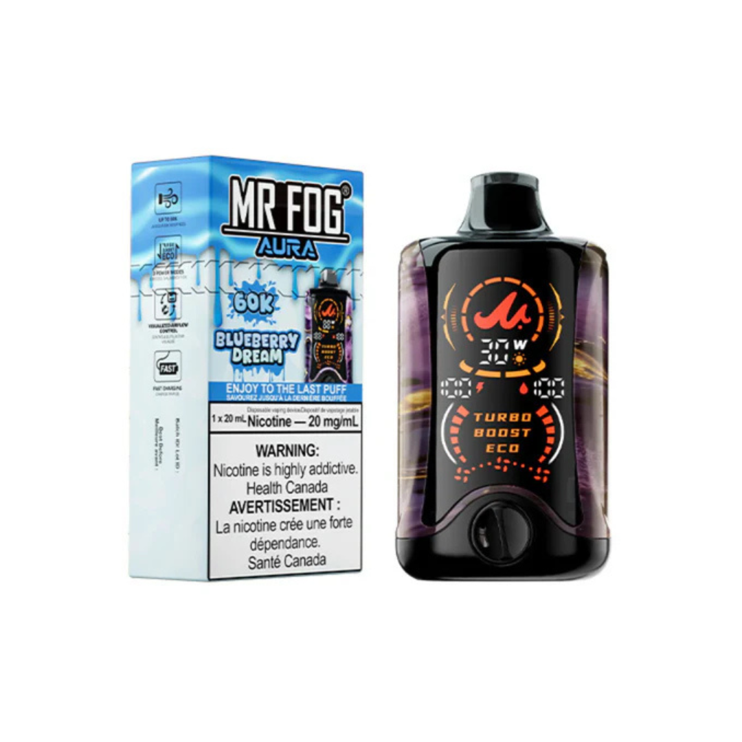 Mr. Fog Aura 60K Disposable - Blueberry Dream 20mg — Fat Panda Manitoba